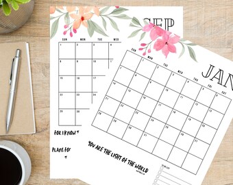 Printable 2024 Calendar Scripture Bible Verse Monthly Planner 2024 ...