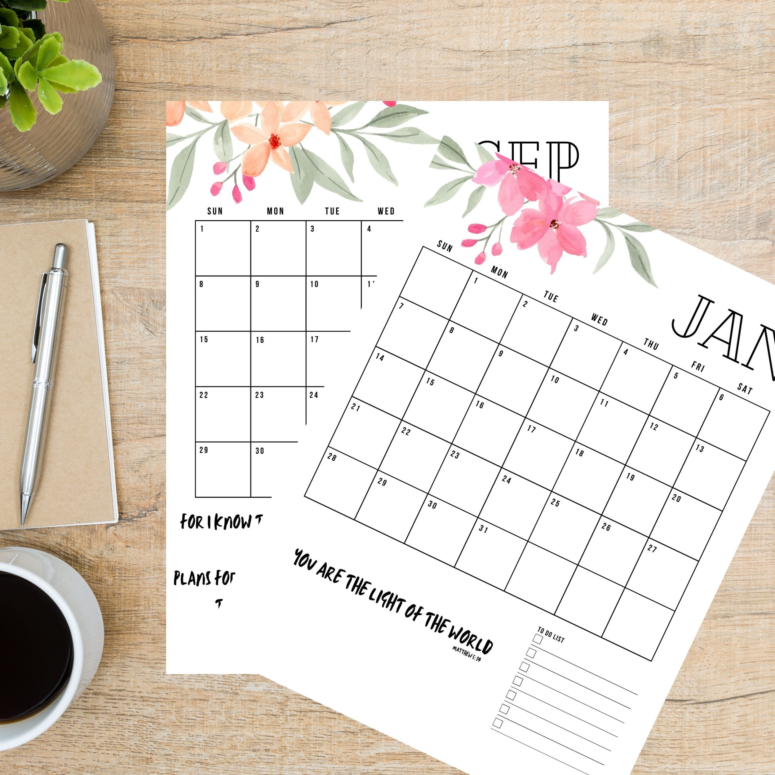 Printable Christian Calendar 2024, Bible Verse Monthly Planner ...