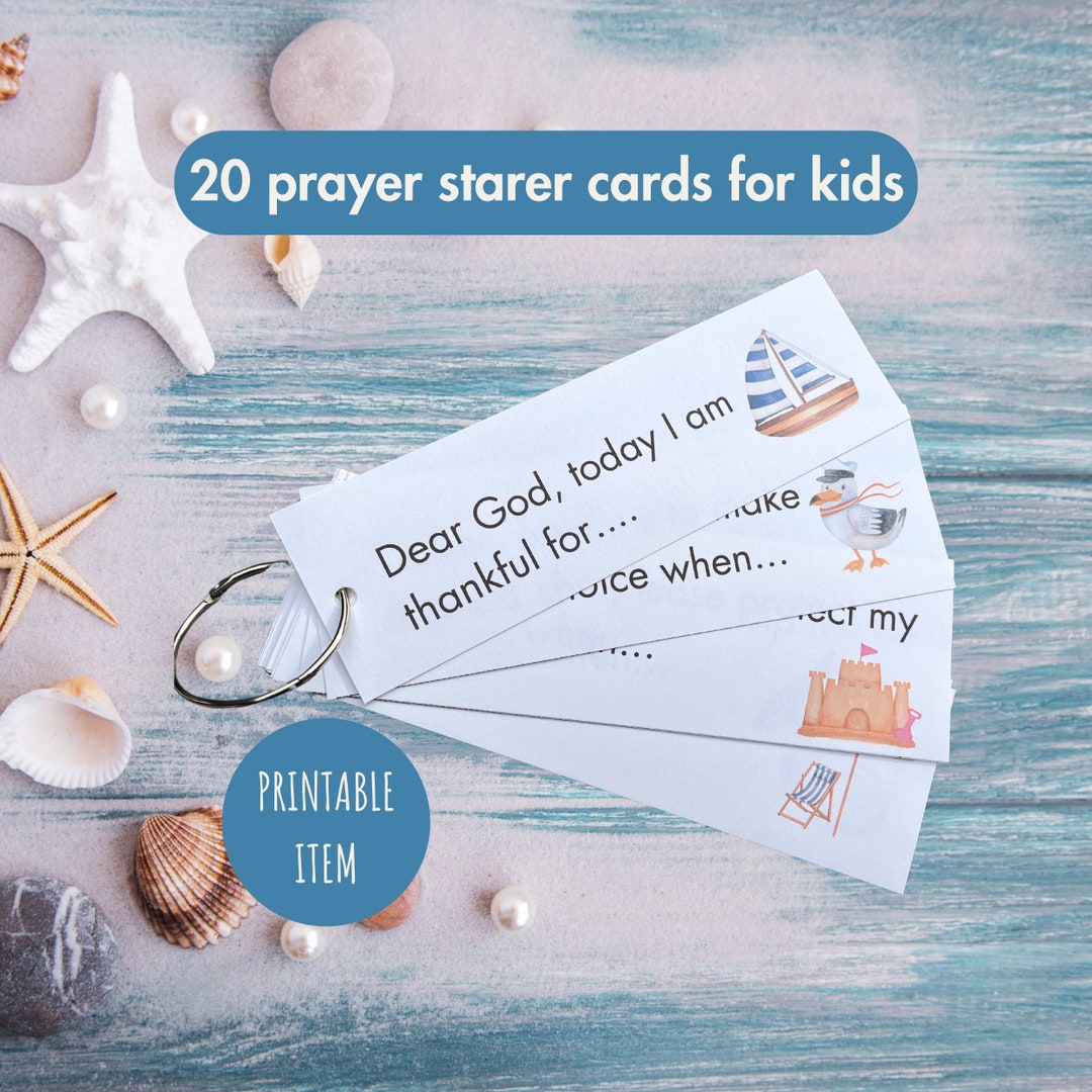 Prayer Cards for Children, Prayer Ring Kids Digital Download, Christian ...
