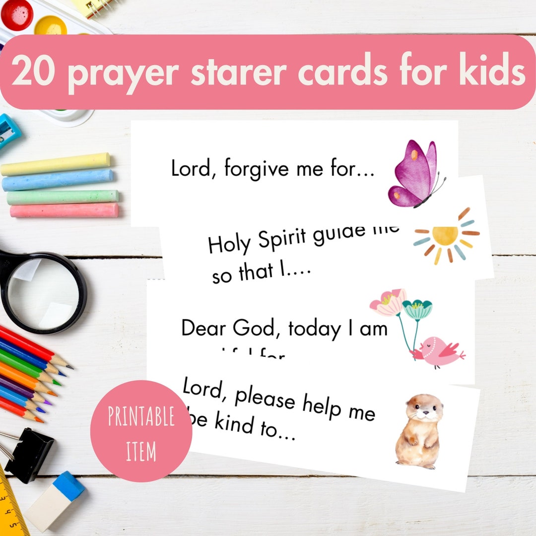 20 Prayer Starter Cards for Kids Printable, Prayer Ring Children ...