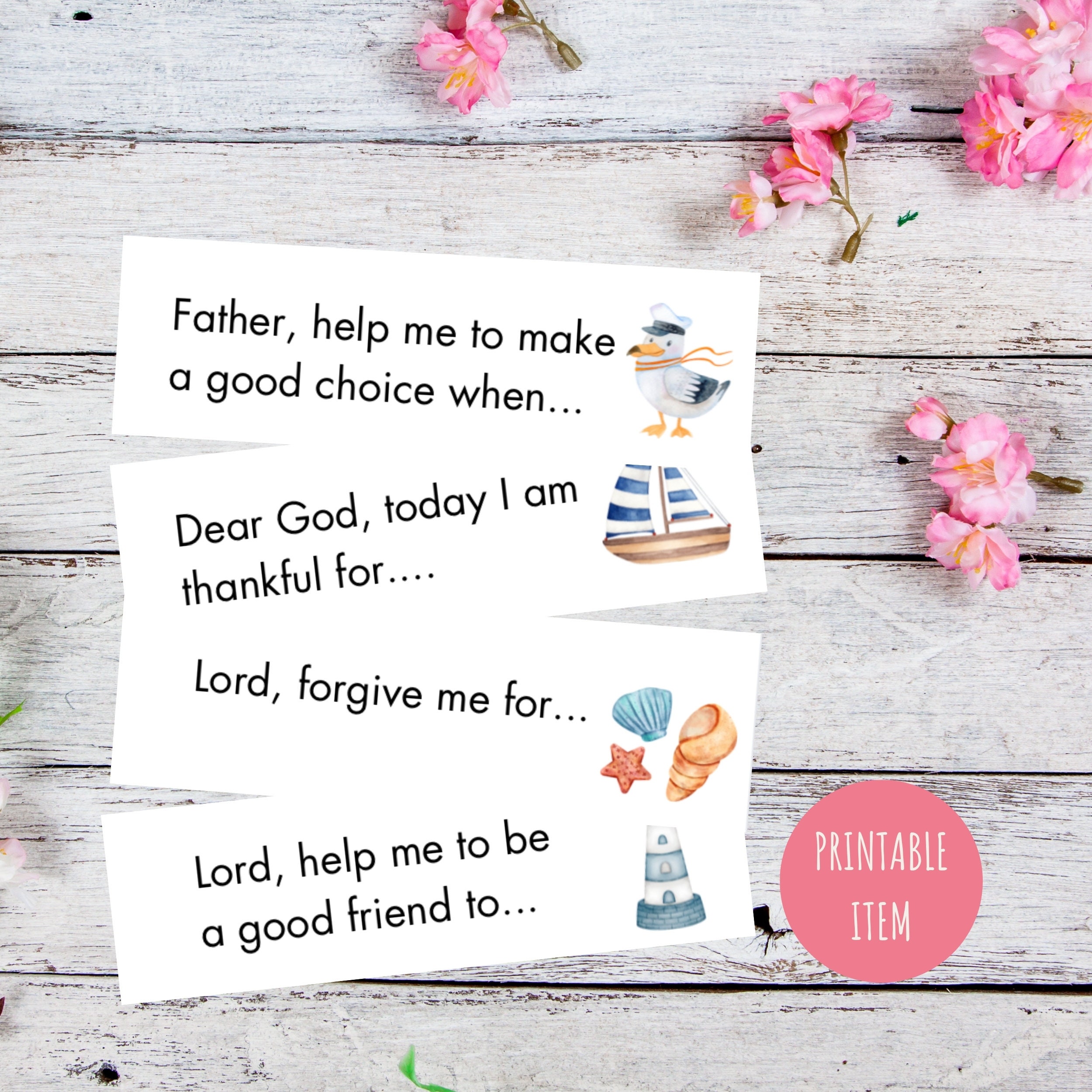 Prayer Cards for Children, Prayer Ring Kids Digital Download, Christian ...