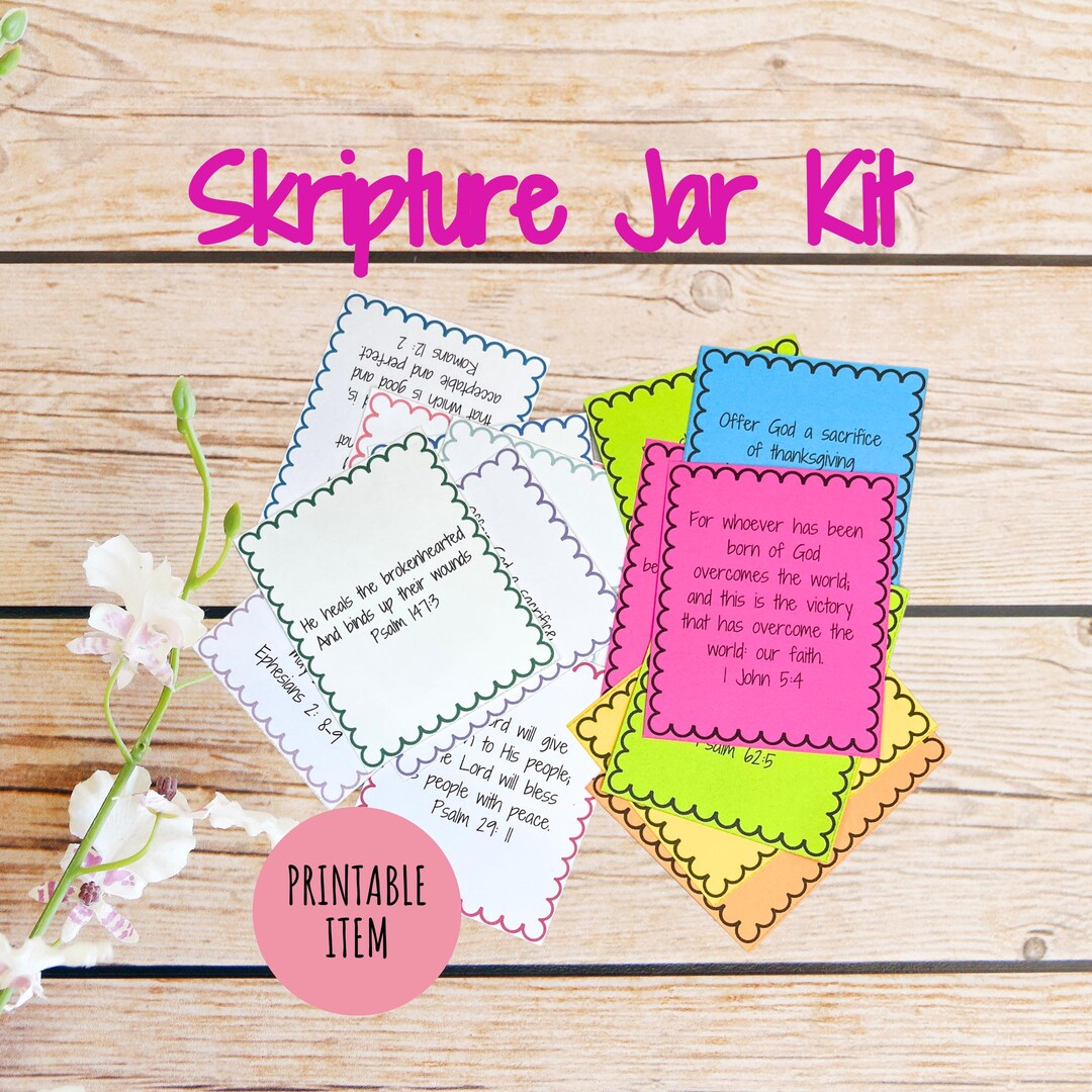 100 Mini Prayer Cards, Printable Scripture Note, Encouragement Bible ...