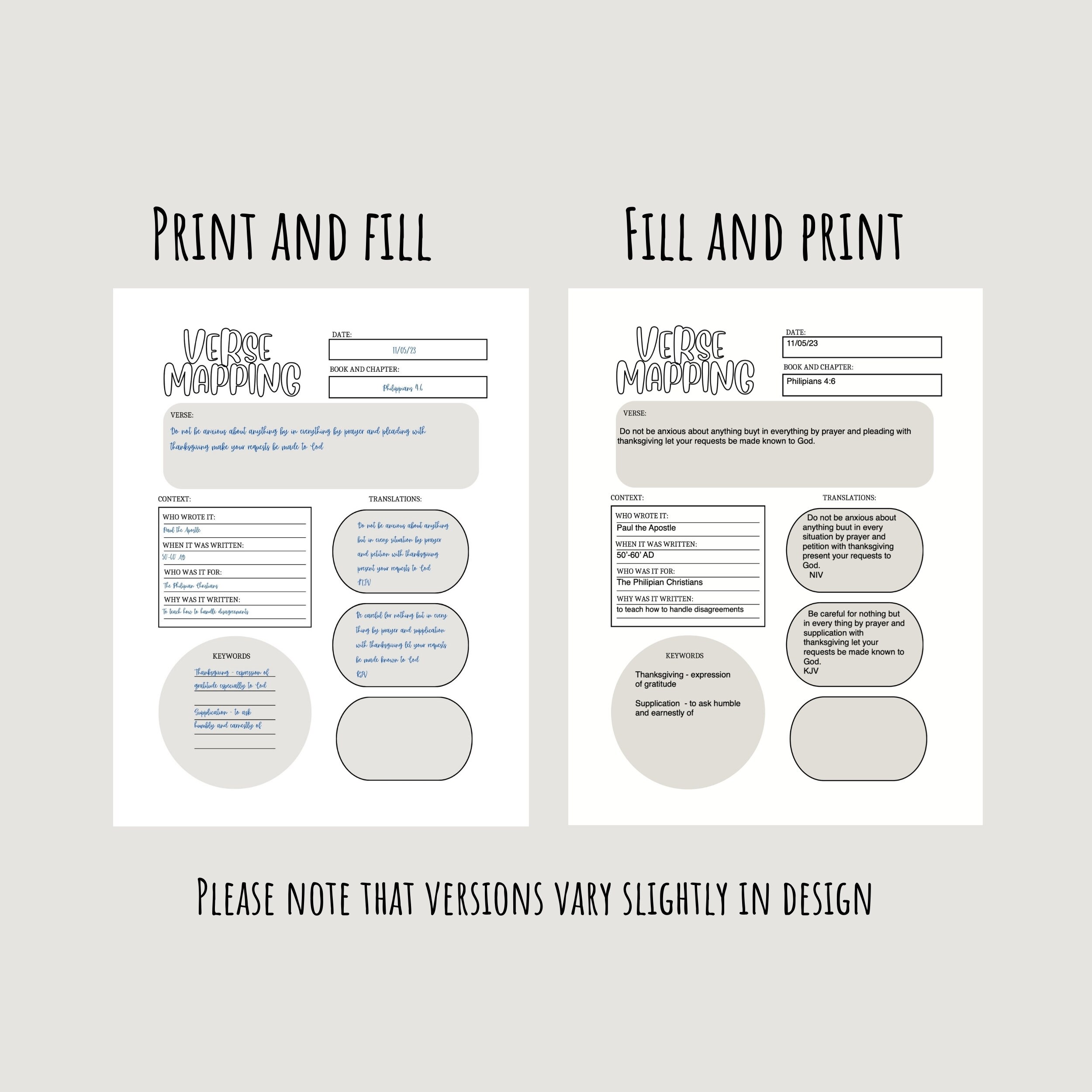 Verse Mapping Template, Bible Verse Mapping Printable, Bible Study Digital Template, Scripture ...