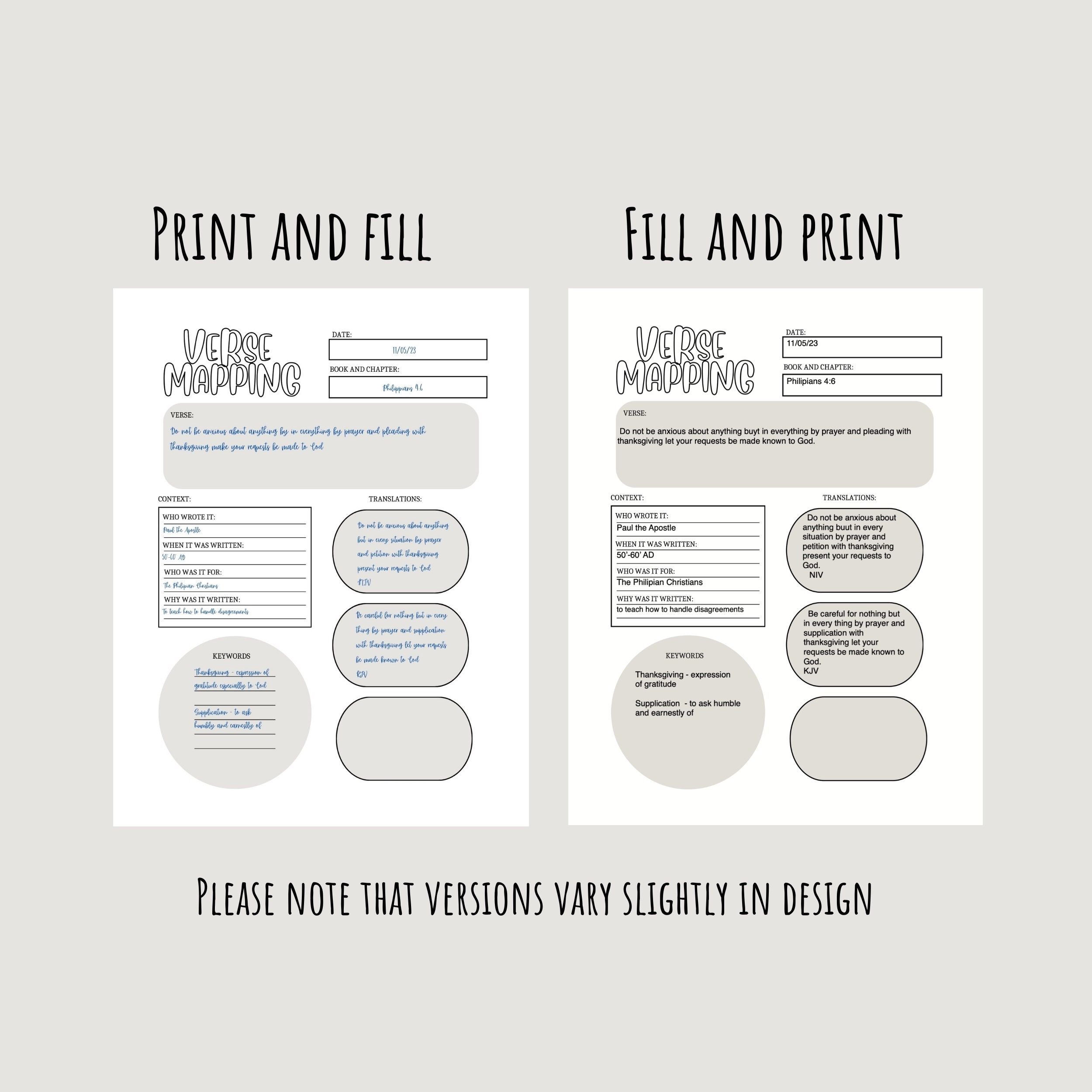 Bible Verse Mapping Printable, Bible Study Digital Planner, Bible Verse ...