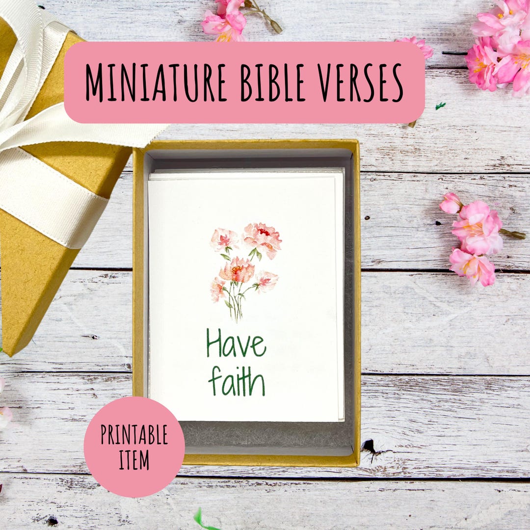 Miniature Bible Scripture Cards, Catholic Faith Note, Mini Bible Verse ...