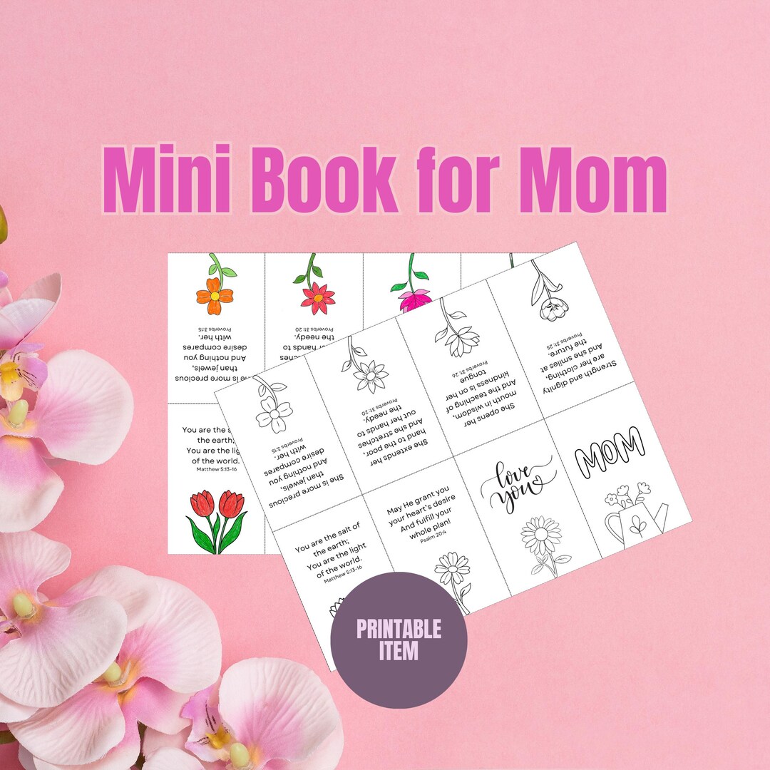 Bible Verse Zine Printable Birthday Gift From Kid Coloring Book ...