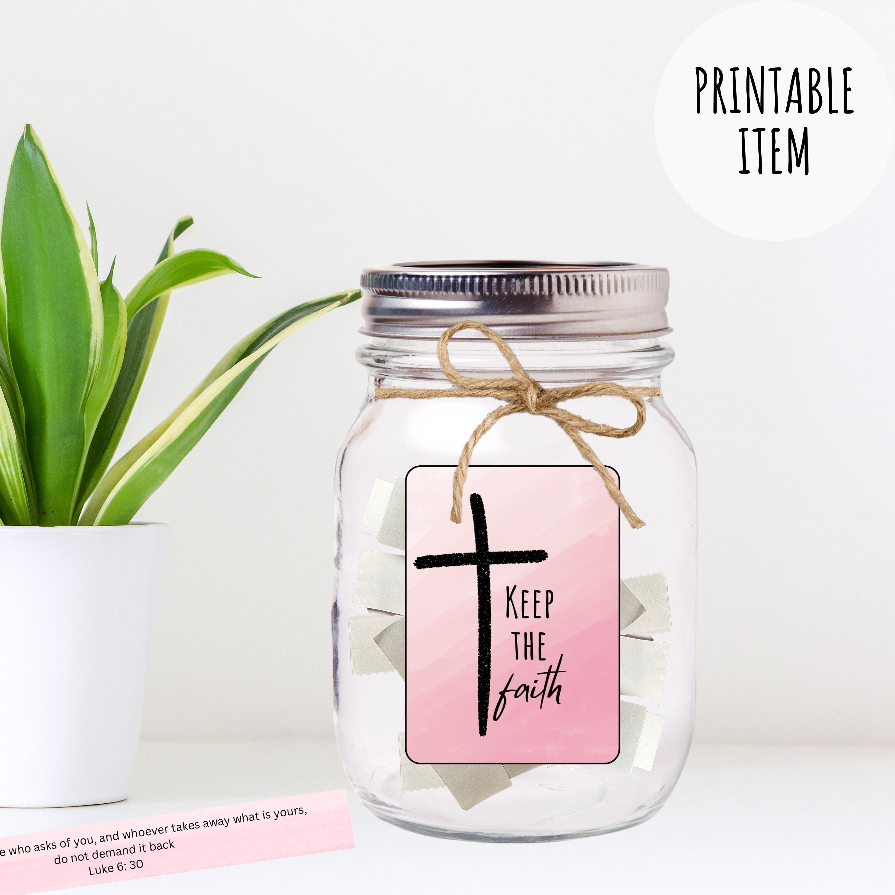 100 Scripture Jar Kit, Printable Bible Verse, Inspiration Christian ...