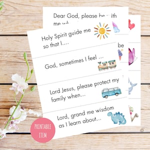 20 Prayer Starter Cards for Kids Printable, Prayer Ring Children ...