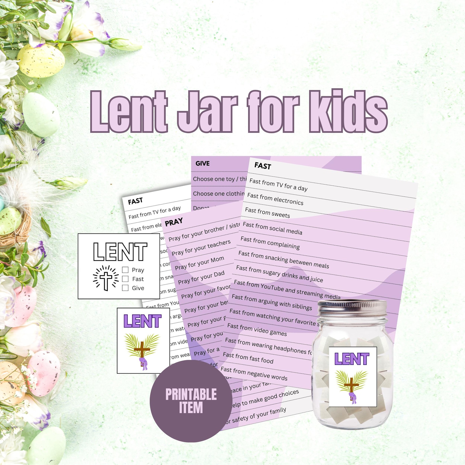 Lent for Kids Printable Ash Wednesday Activity Lenten Journey to the ...
