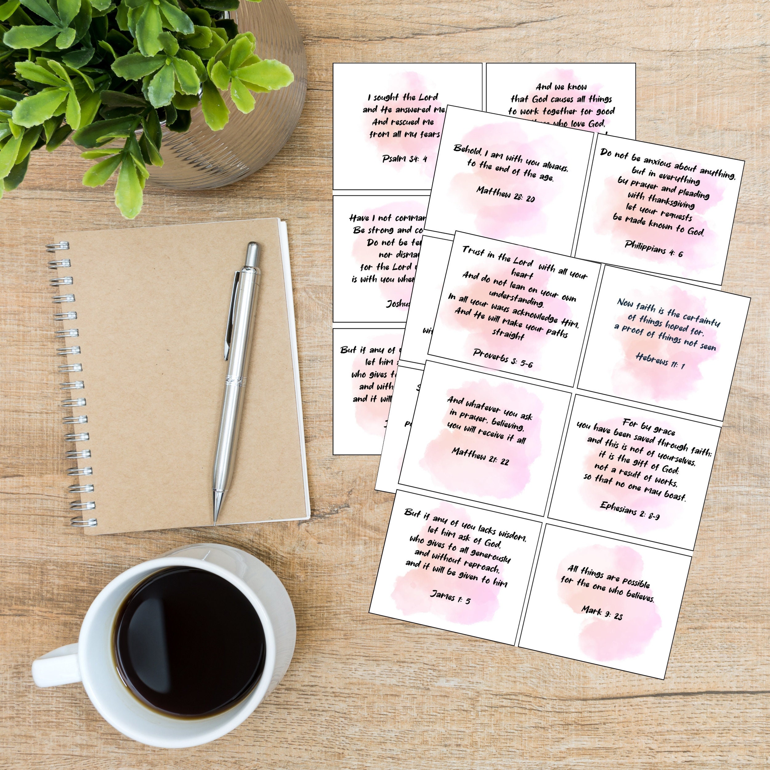Printable Prayer Cards, Bible Scripture Cards Digital Download, Bible ...