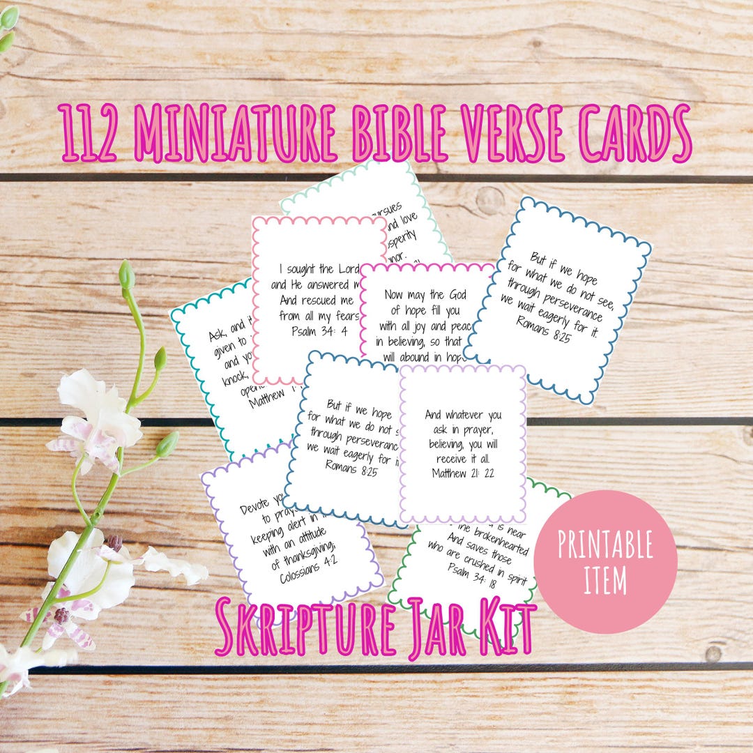 112 Mini Prayer Cards, Printable Scripture Note, Encouragement Bible ...