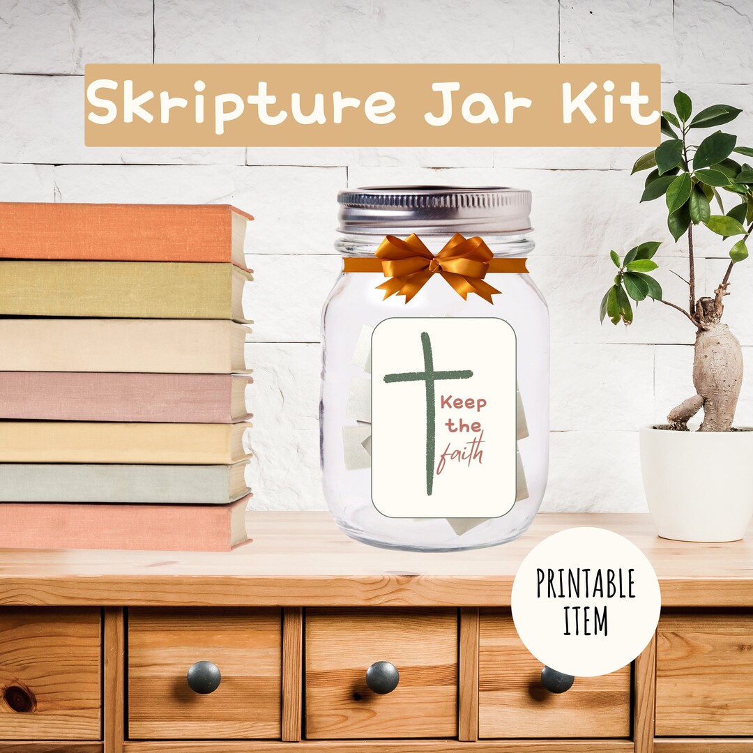 Scripture Jar Christian Gift, Printable Religious Gift, Bible Verse ...