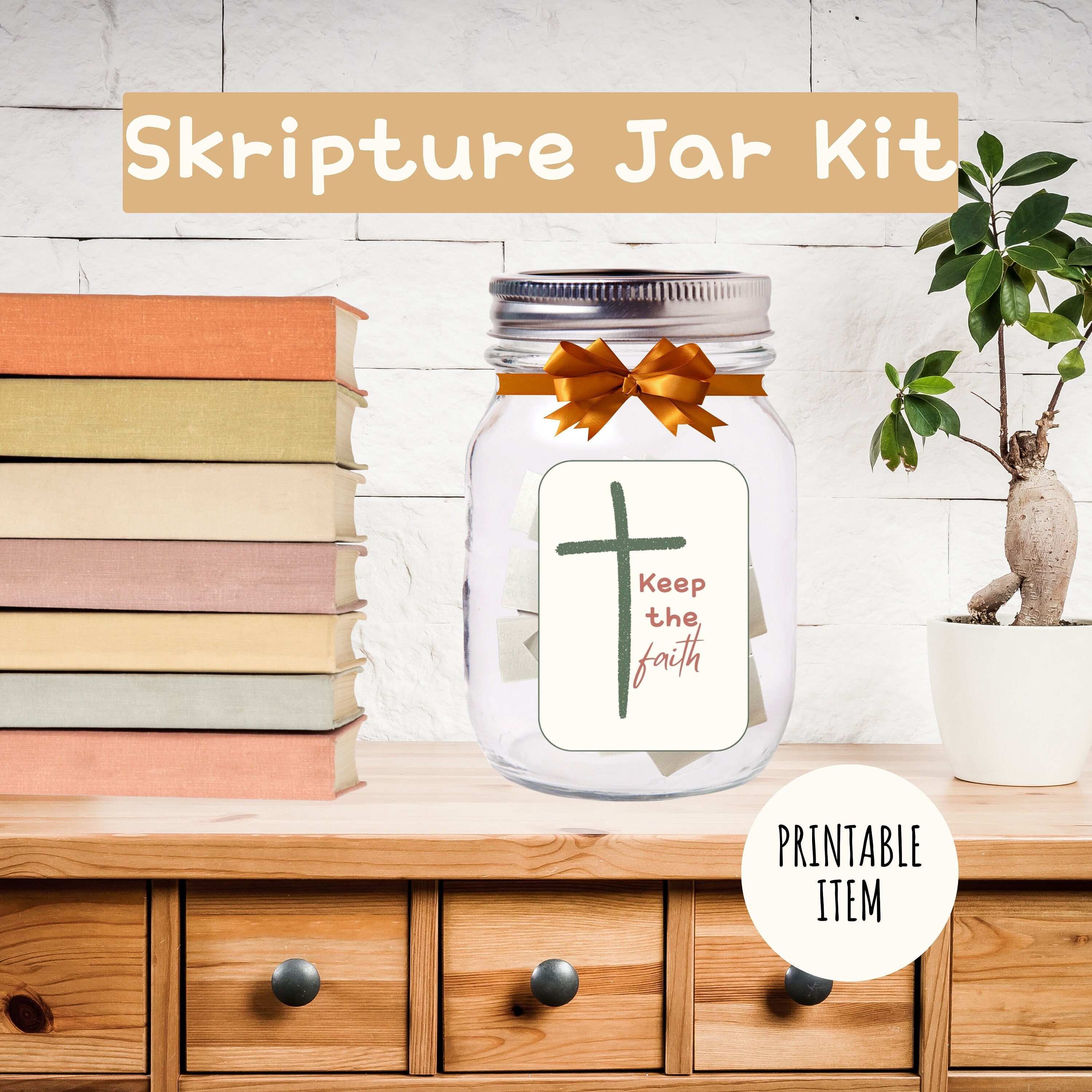 Scripture Jar Christian Gift, Printable Religious Gift, Bible Verse ...