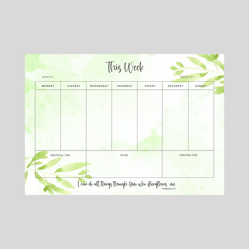 2026 Calendar Printable Christian Planner Monthly Bible Verse Pages ...