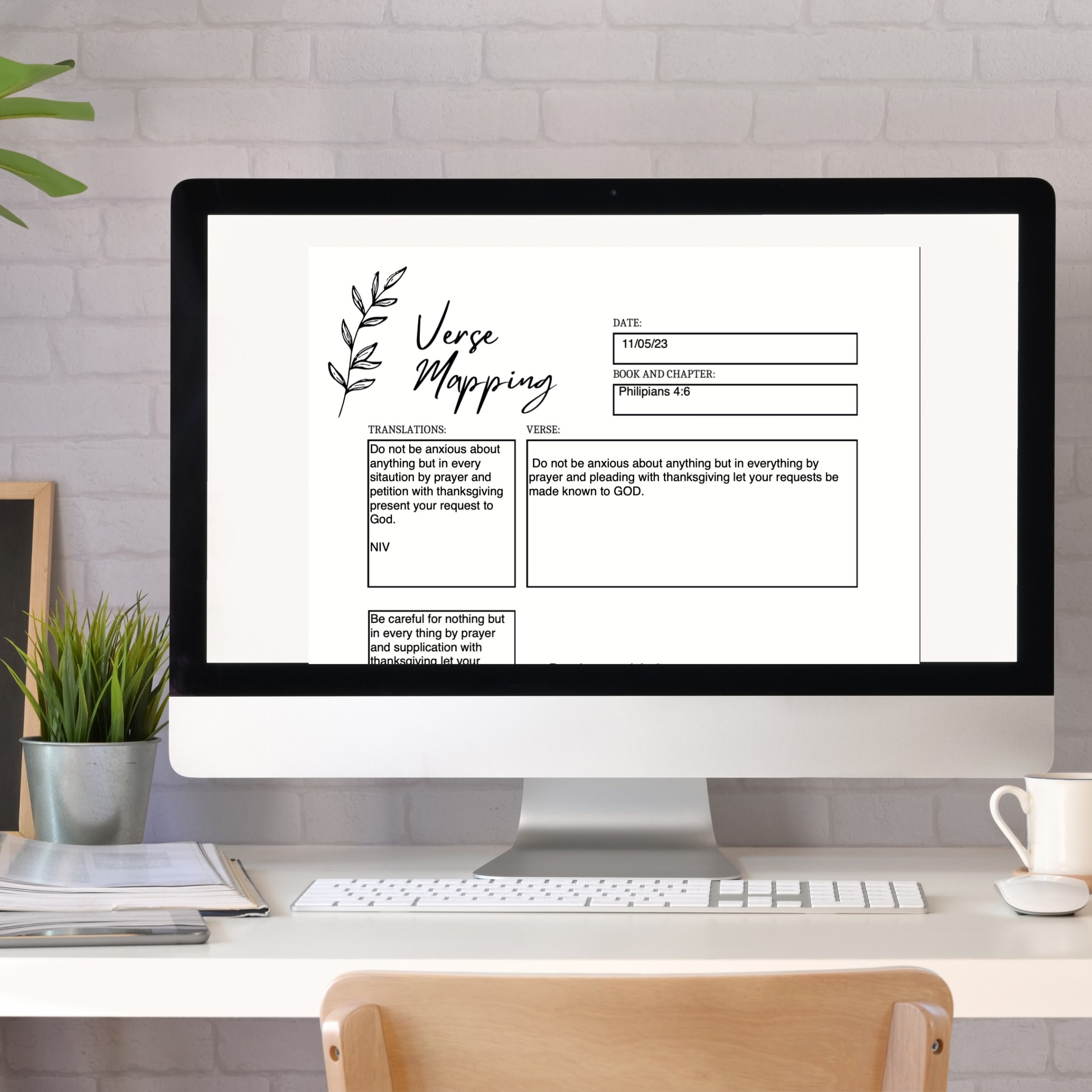 Bible Verse Mapping Printable, Bible Study Digital Planner, Bible Verse ...