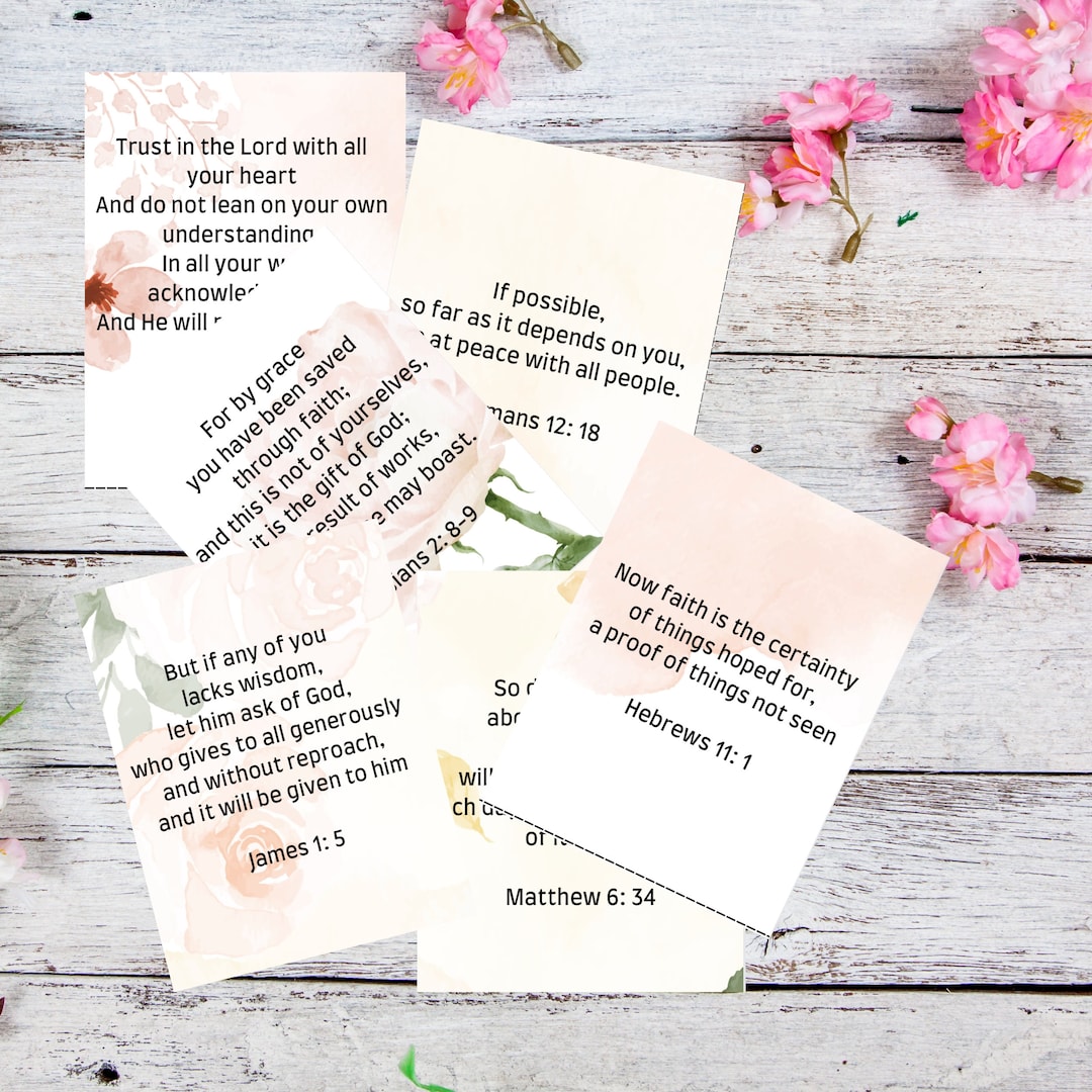 Printable Prayer Cards, Bible Scripture Cards Digital Download, Bible ...