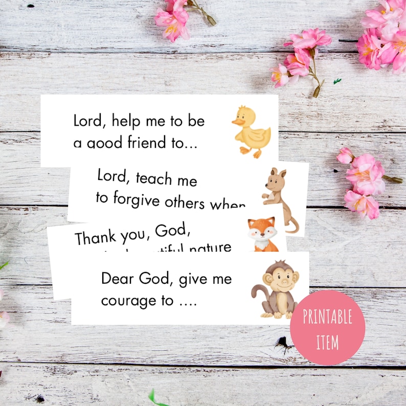 Prayer Cards for Children, Prayer Ring Kids Digital Download, Christian ...