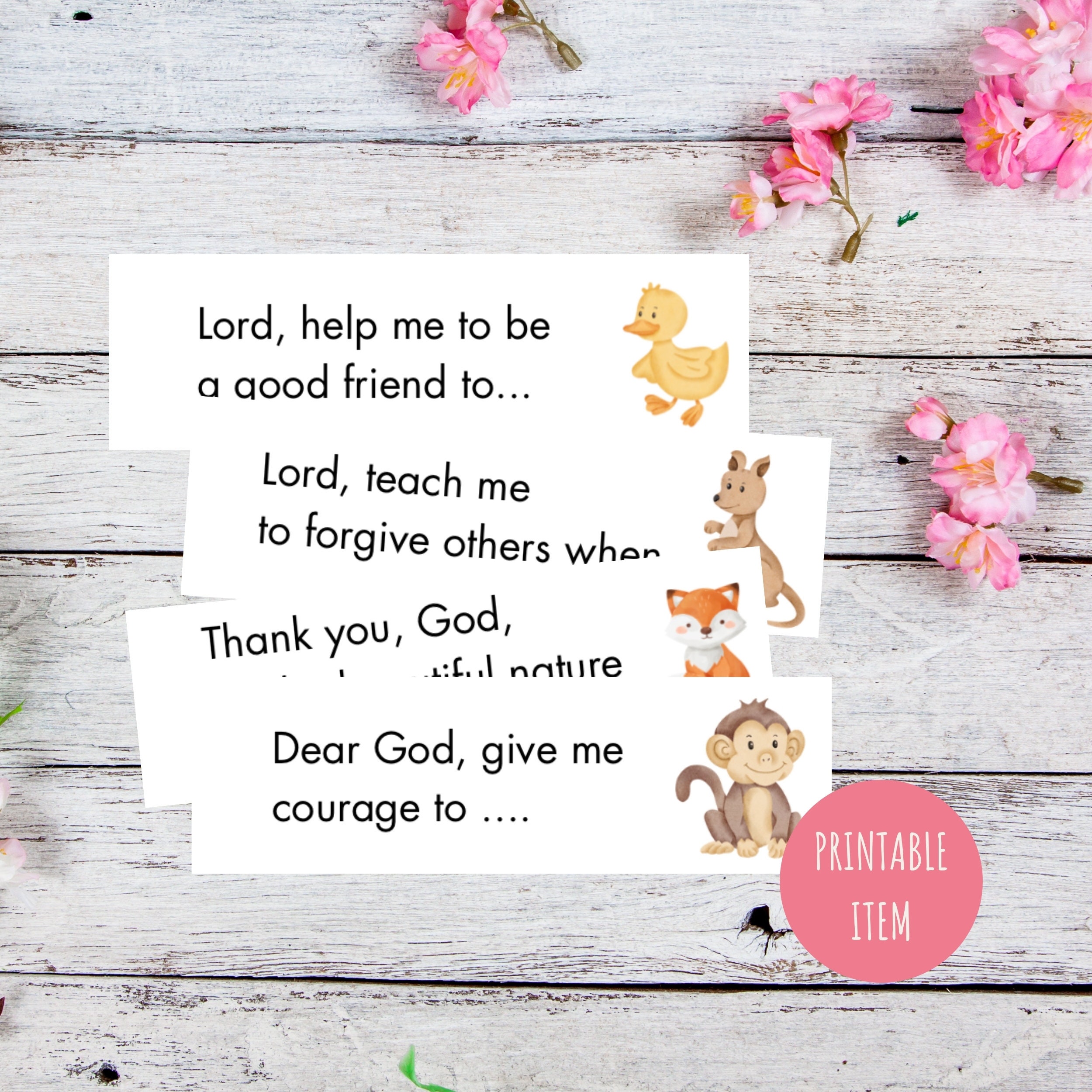 Prayer Cards for Children, Prayer Ring Kids Digital Download, Christian ...
