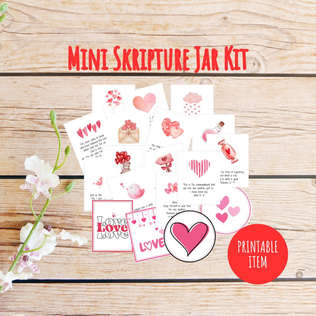 Valentine Craft, Valentine’s Day Bible Verse for Men, Scripture Jar PDF ...