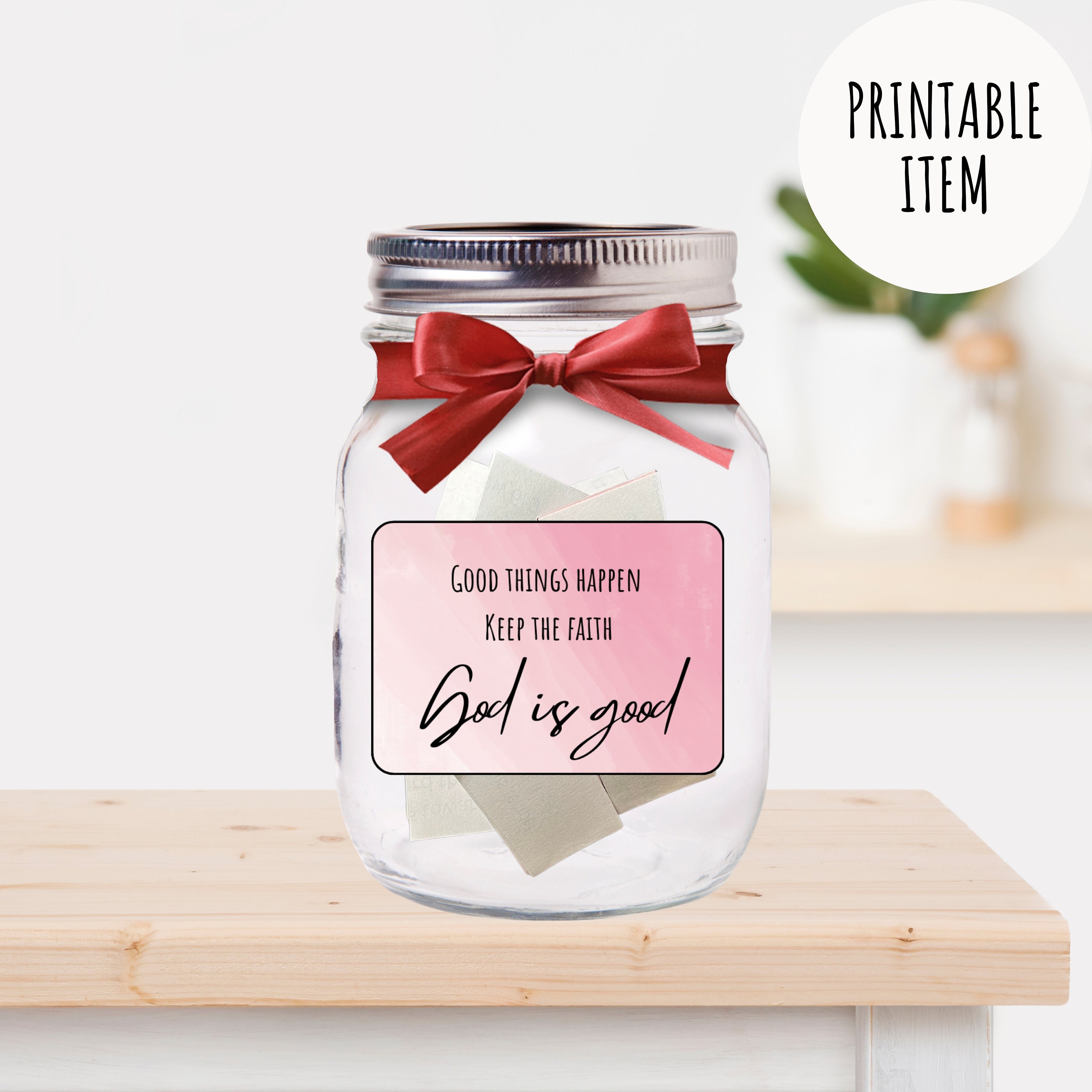 100 Scripture Jar Kit, Printable Bible Verse, Inspiration Christian ...