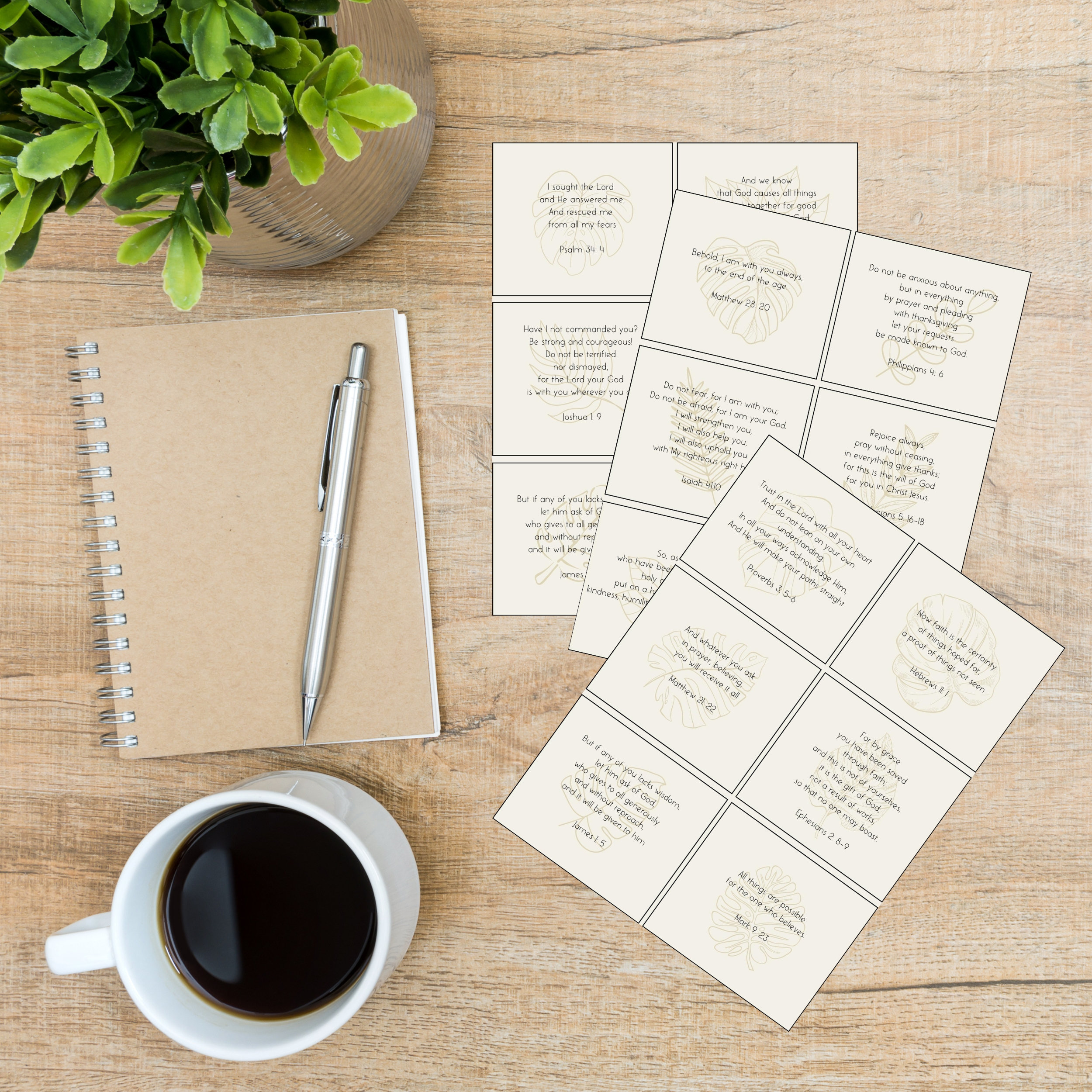 60 Bible Scripture Cards Digital Download, Bible Verse Card Deck ...