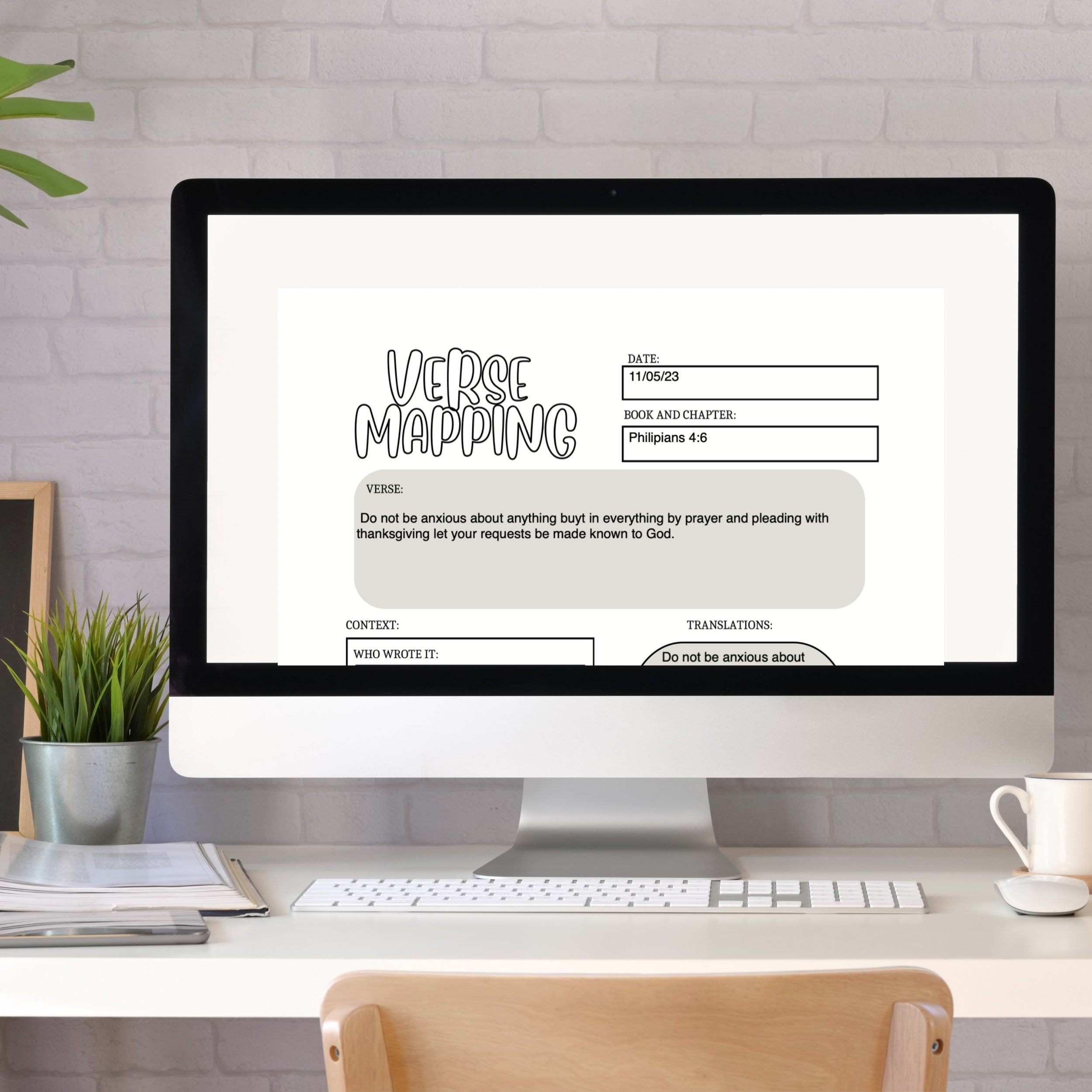 Verse Mapping Template, Bible Verse Mapping Printable, Bible Study Digital Template, Scripture ...