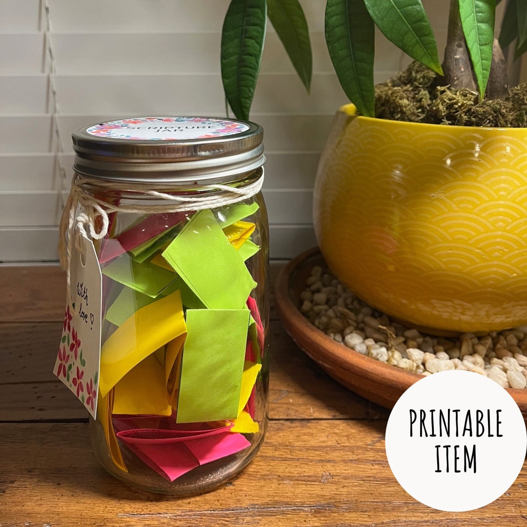 Scripture Jar Christian Gift, Printable Religious Gift, Bible Verse ...