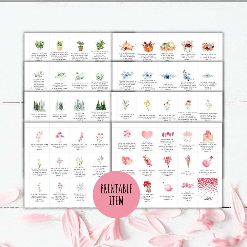 Miniature Bible Scripture Cards, Catholic Faith Note, Mini Bible Verse ...