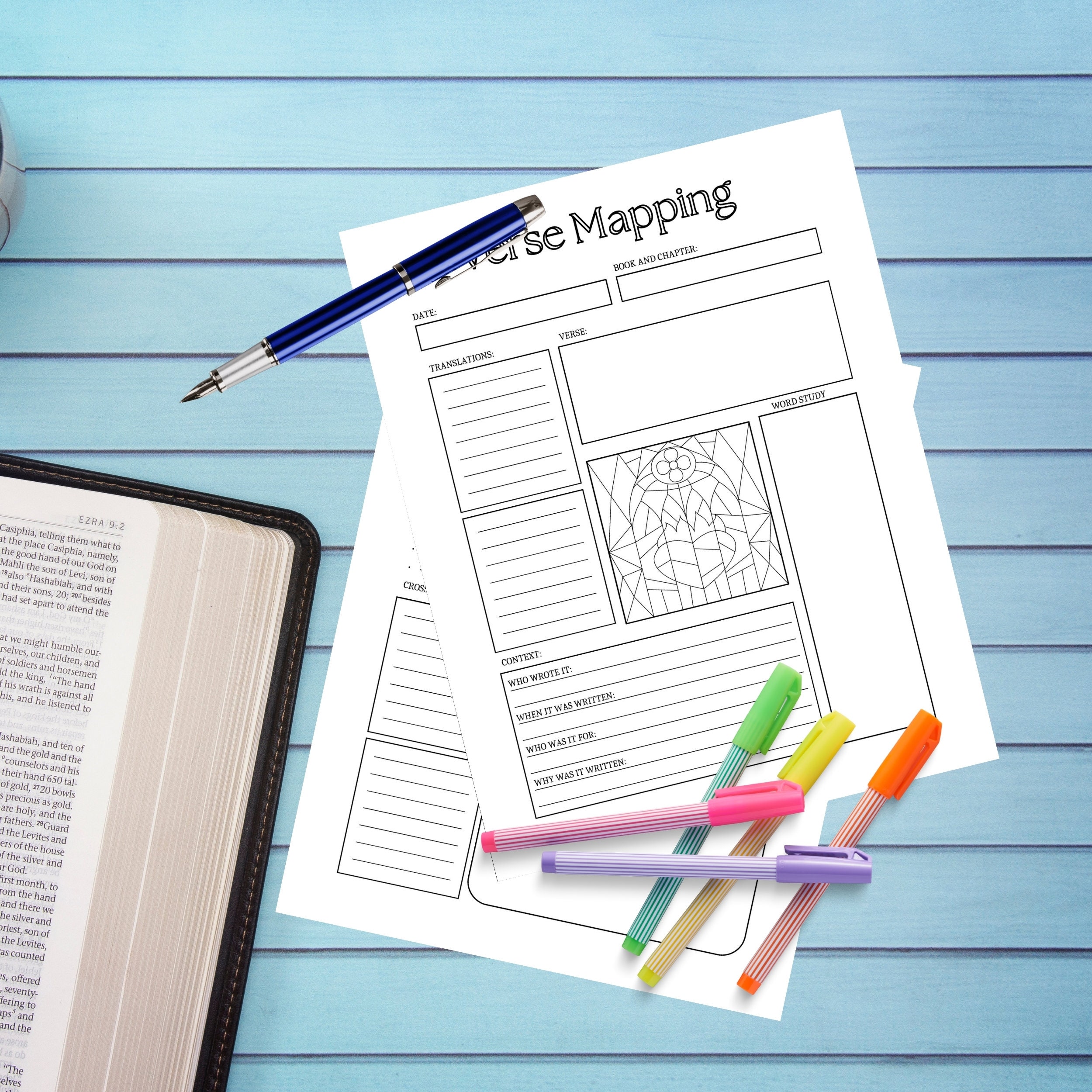 Verse Mapping Template, Bible Verse Mapping Printable, Bible Study ...