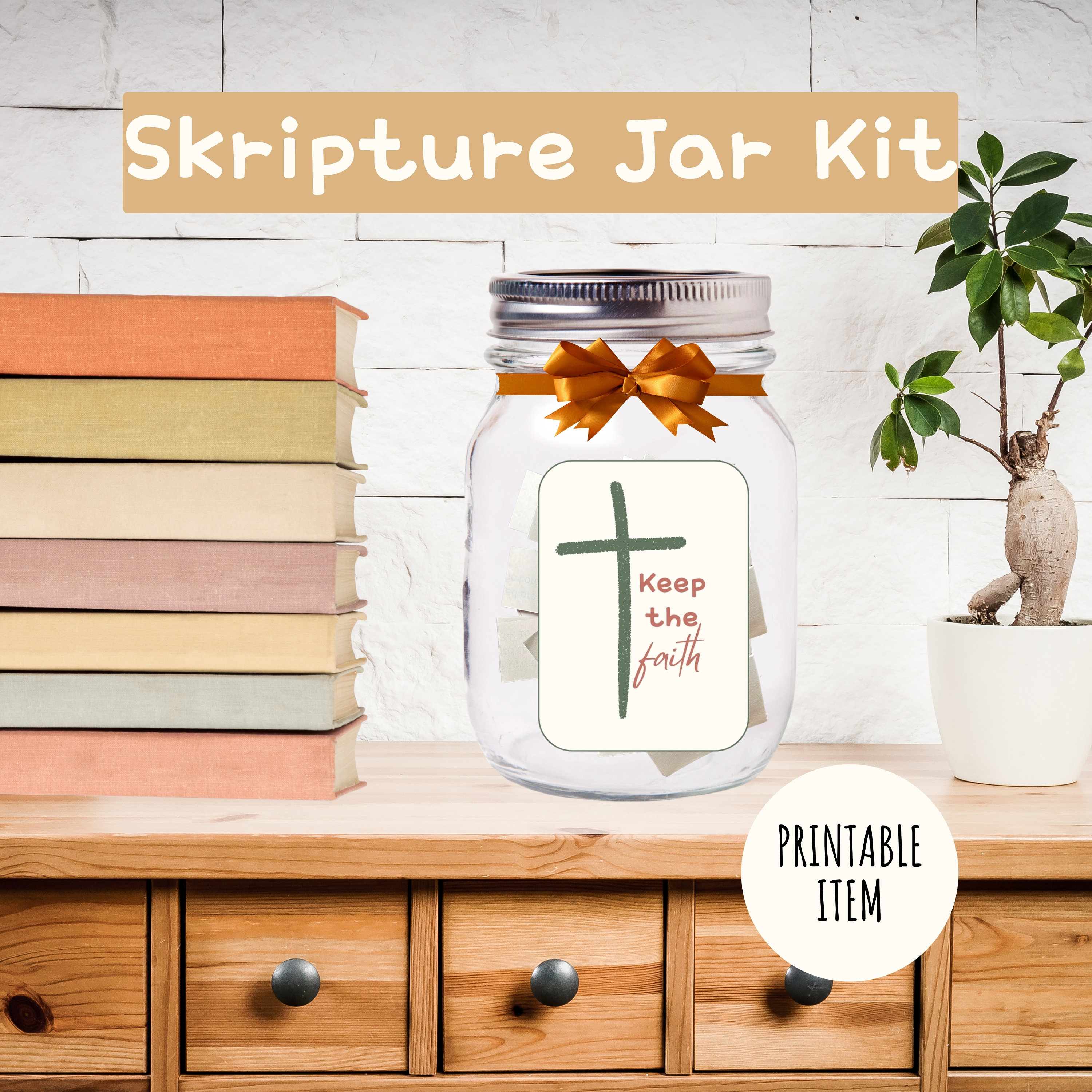 100 Scripture Jar Kit, Printable Bible Verse, Inspiration Christian ...