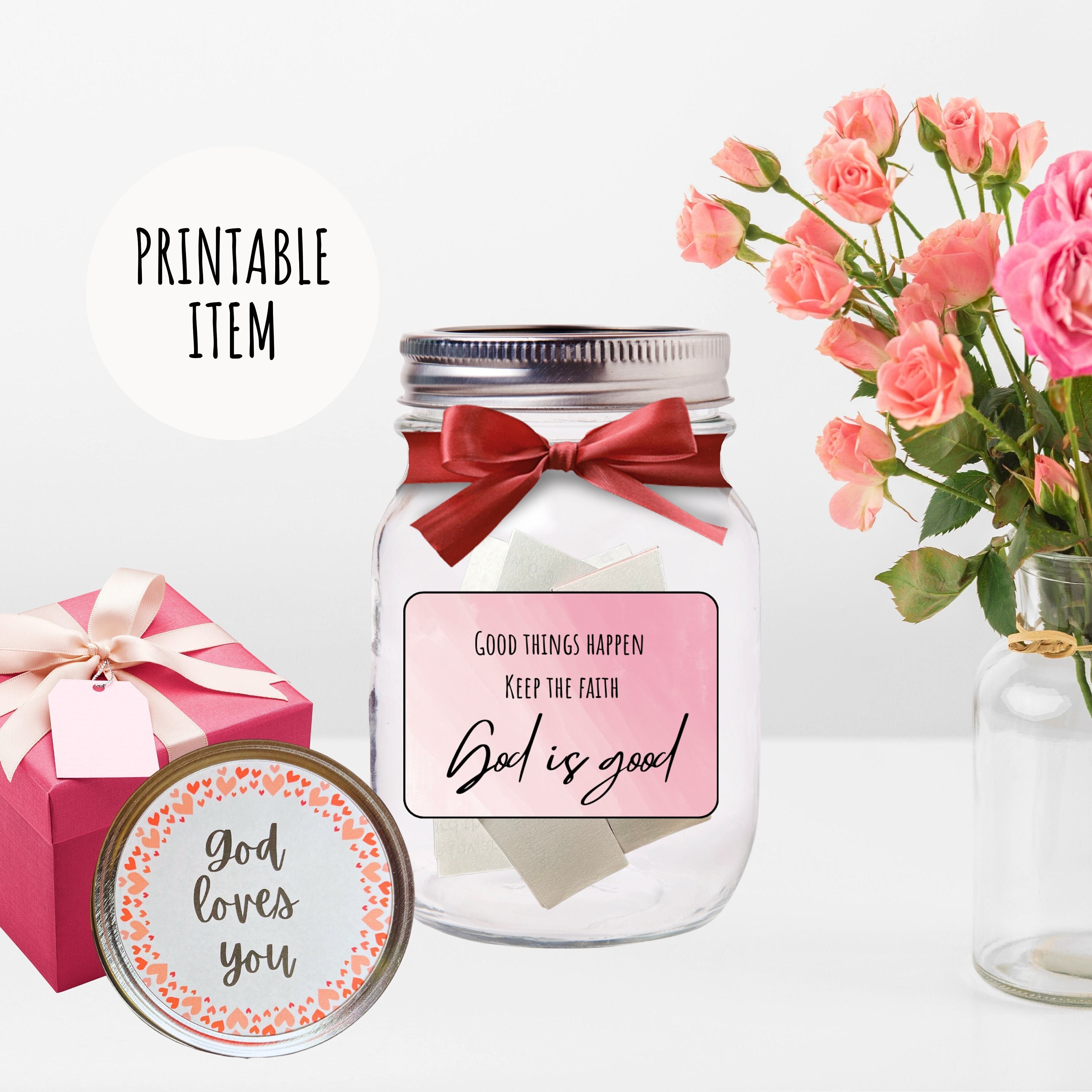 Scripture Jar Christian Gift, Printable Religious Gift, Bible Verse ...