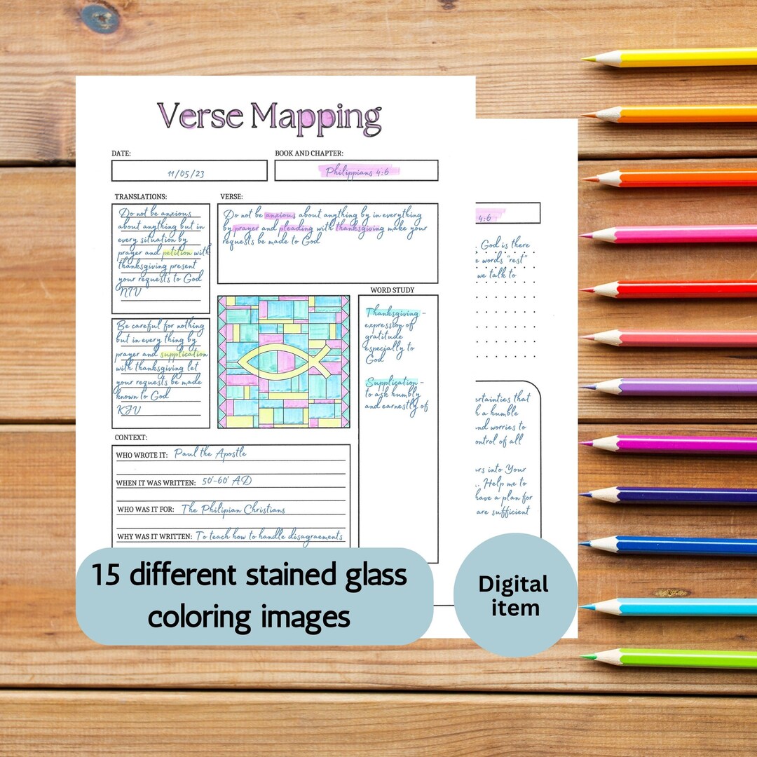Bible Verse Mapping Printable, Bible Study Digital Planner, Bible Verse ...