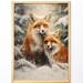 Winter Woodland Fox Art Printable, Winter Fox Art Print DIGITAL ...