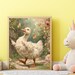 Silly Goose Wall Art Cute Goose Poster, Whimsical Goose Chasing ...