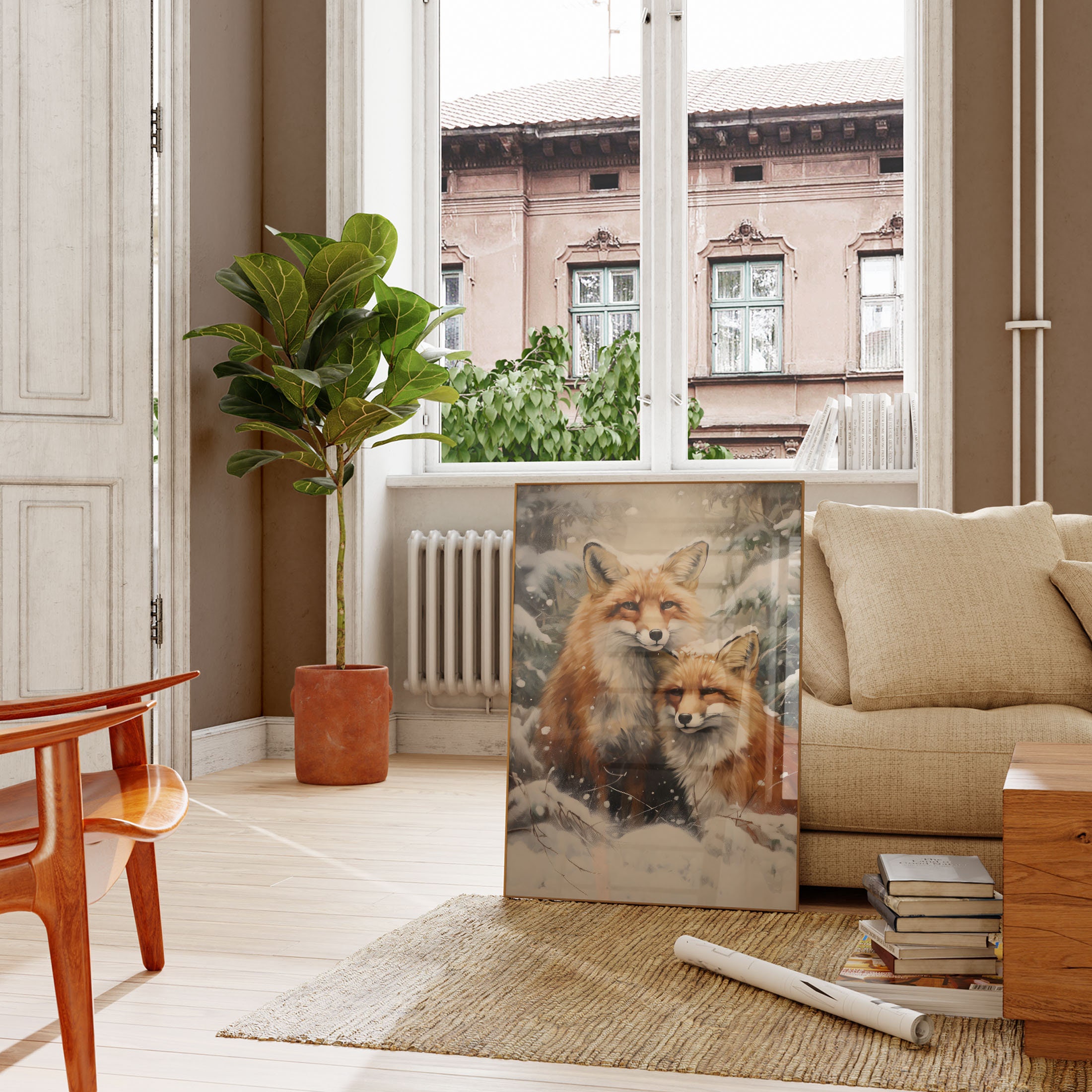 Winter Woodland Fox Art Printable, Winter Fox Art Print DIGITAL ...