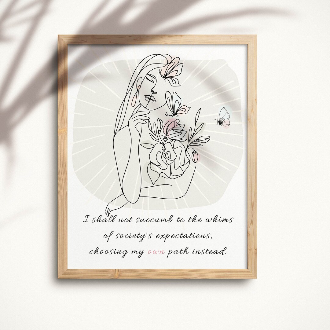 Women Empowerment Affirmation PRINT, Self Confidence Poster, Fineline ...