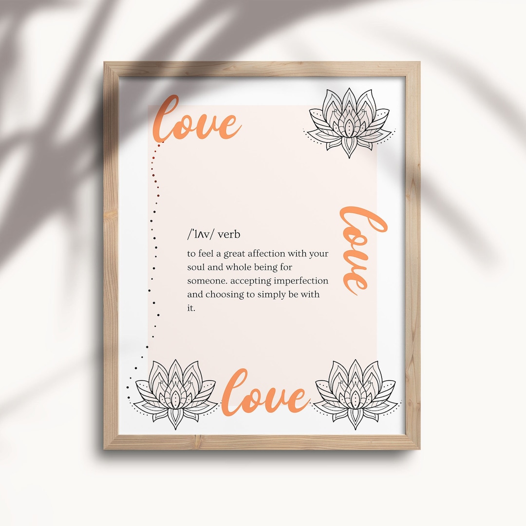 Love Dictionary Definition Printable, Lotus Flower Peach Color Art ...