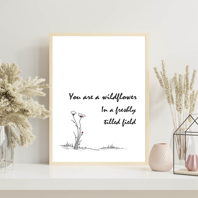 Love Poem Print Download, You Are a Wildflower, Valentine's Wedding ...