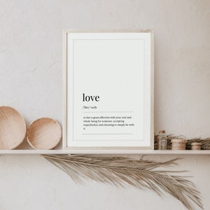 Love Dictionary Definition Printable, Definition Wall Art Print, Gift ...