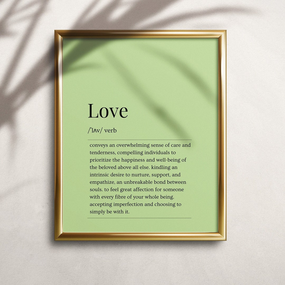 Love Dictionary Definition Printable, Definition Wall Art Print, Gift ...