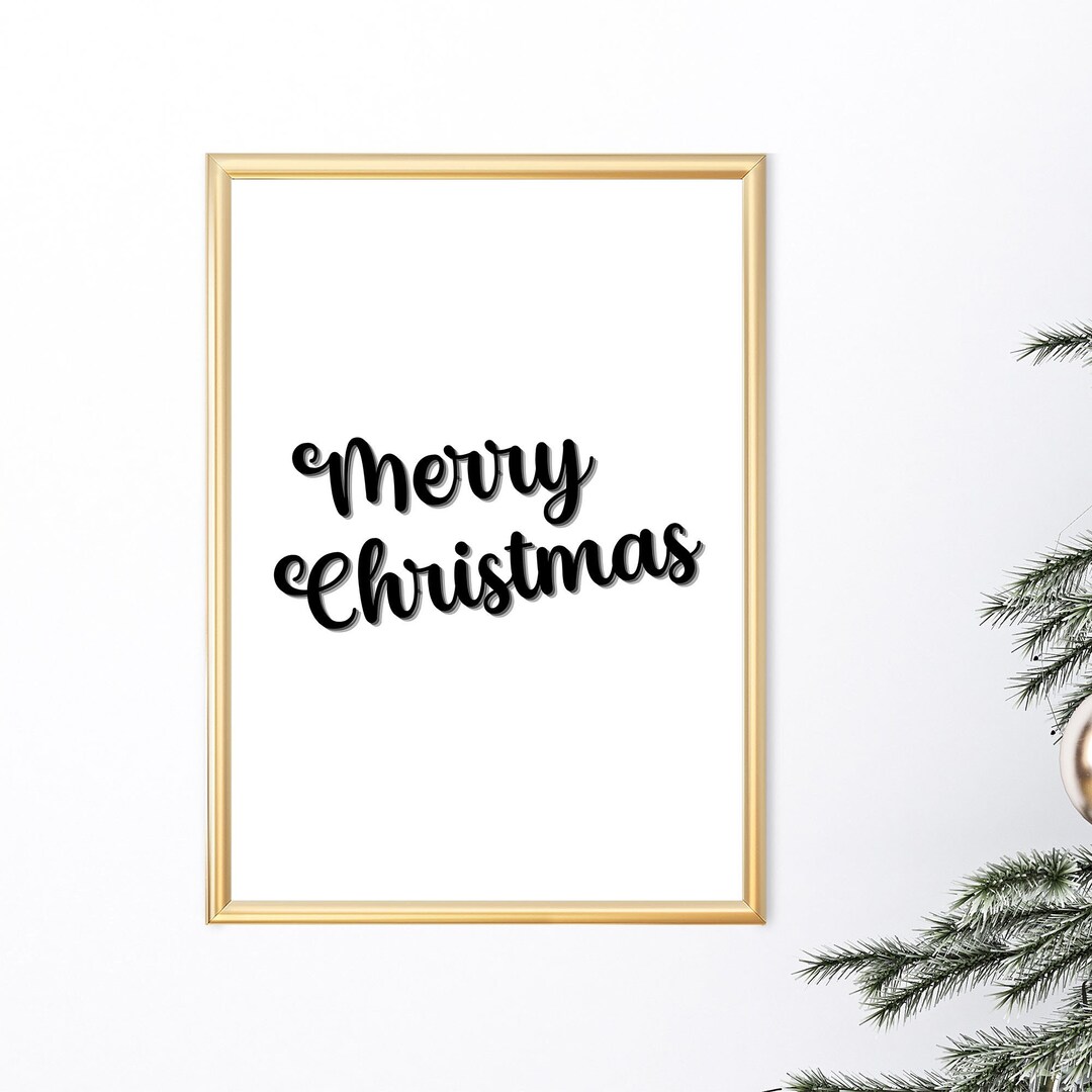 Merry Christmas Wall Art Downloadable Xmas Digital Prints Minimal Home ...