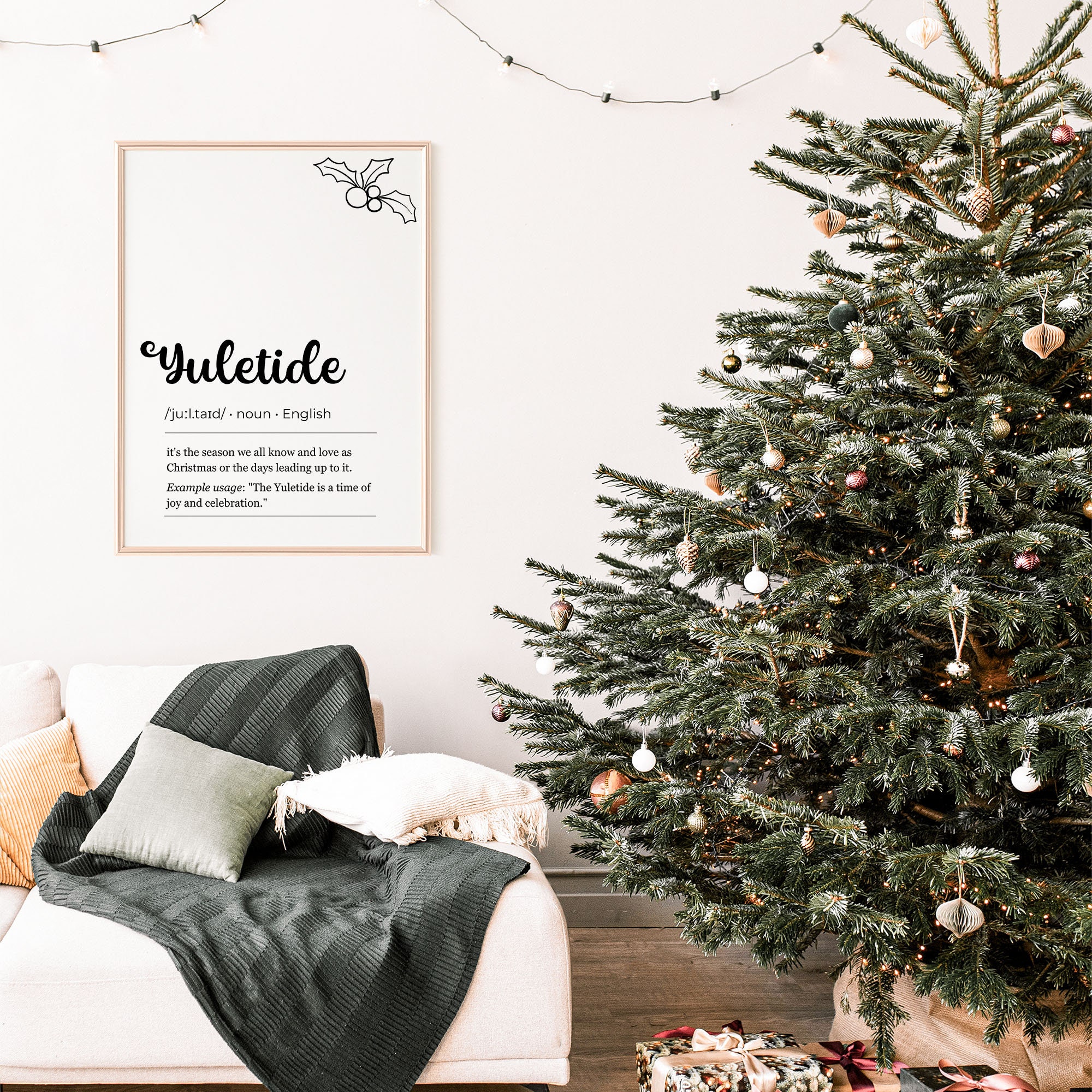 Yuletide Definition Print Christmas Art Décor Xmas Print Gift - Etsy