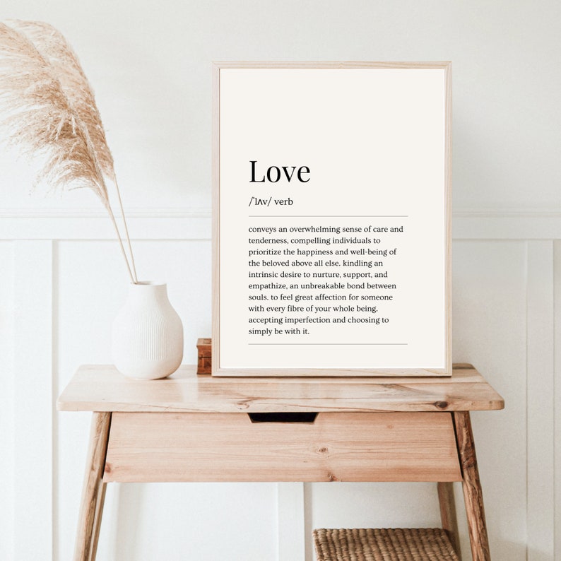 Love Dictionary Definition Printable, Definition Wall Art Print, Gift ...
