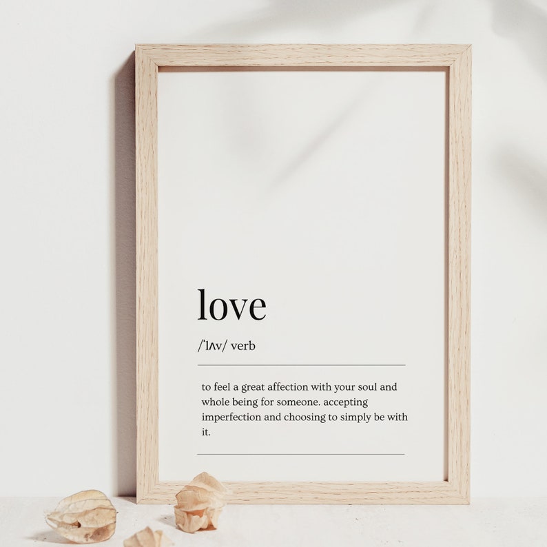 Love Dictionary Definition Printable, Definition Wall Art Print, Gift ...
