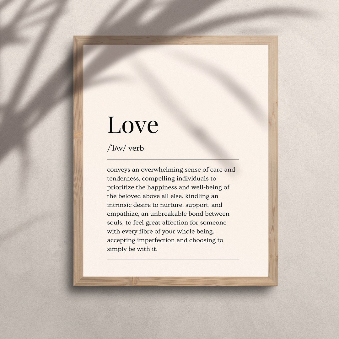 Love Dictionary Definition Printable, Definition Wall Art Print, Gift ...