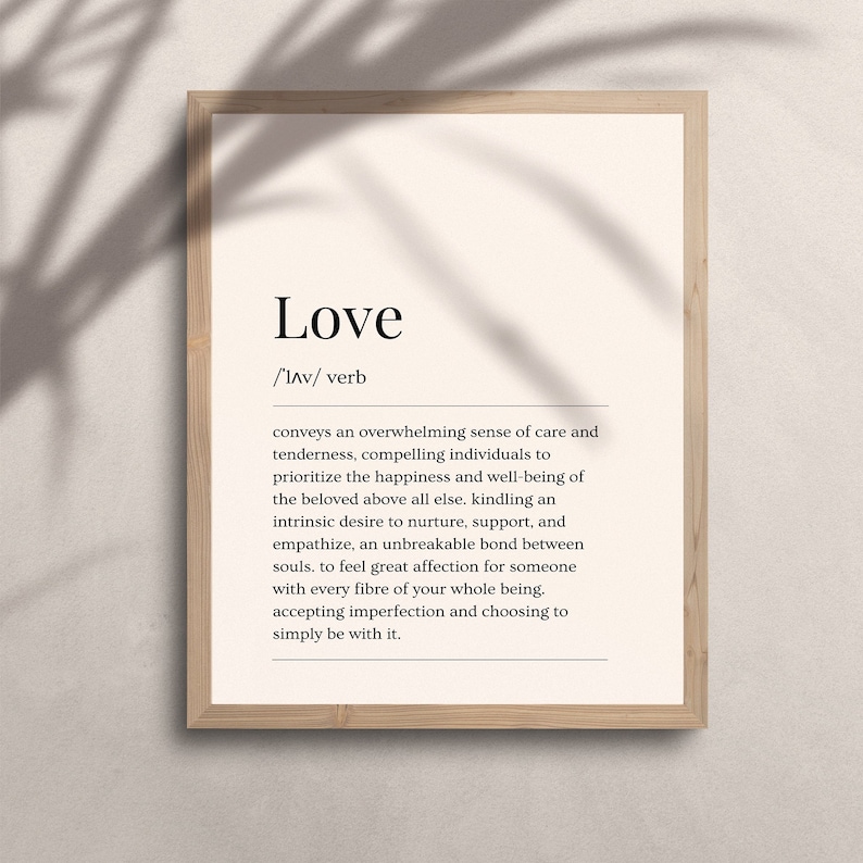 Love Dictionary Definition Printable, Definition Wall Art Print, Gift ...