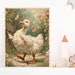 Silly Goose Wall Art Cute Goose Poster, Whimsical Goose Chasing ...