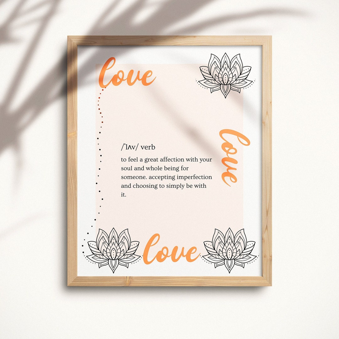 Love Dictionary Definition Printable Modern Definition Art Print Gift ...