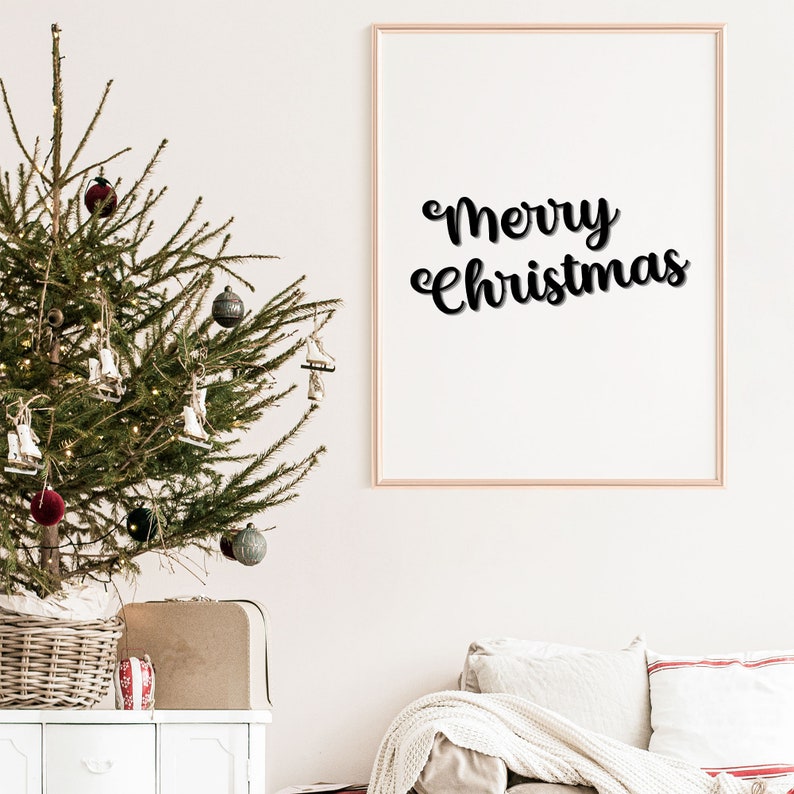 Merry Christmas Wall Art Downloadable Xmas Digital Prints - Etsy Australia