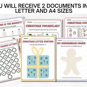 Christmas Activity Book - Preschool Pre-k Kindergarten Christmas ...